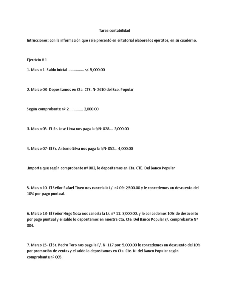 Tarea Contabilidad Libro Caja INED | PDF | Bancario | Servicios financieros