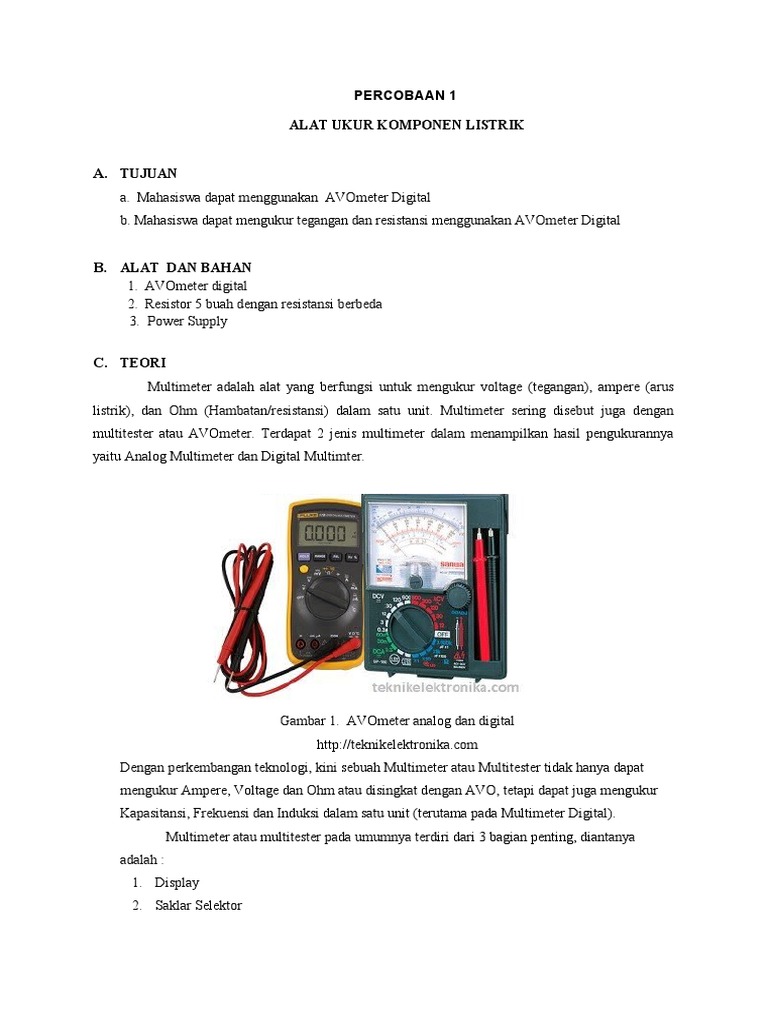 Panduan AVOmeter untuk Mahasiswa | PDF | Teknologi & Rekayasa