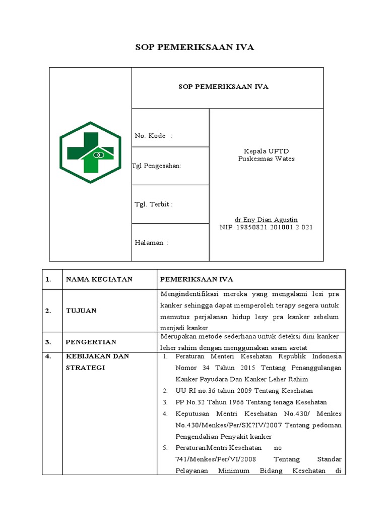 Sop Pemeriksaan Iva | PDF