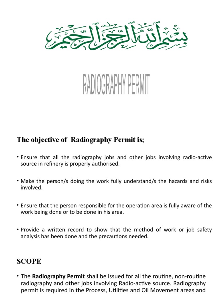 Radiography Work Permit Guidelines | PDF | Radiation | Ionizing Radiation