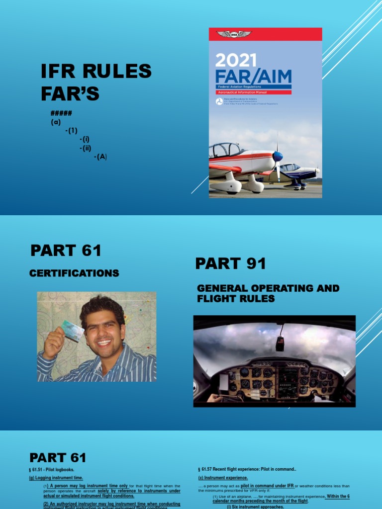 Ifr Rules Far'S: ##### (A) - (1) - (I) - (Ii) - (A) | PDF | Instrument ...