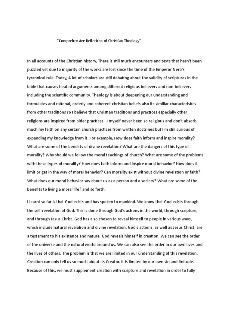 Comprehensive Reflection Paper | PDF | Christian Church | Revelation