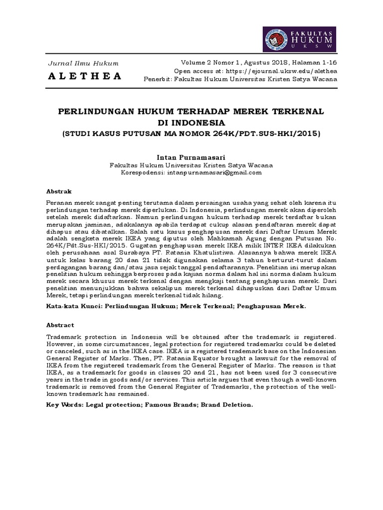Contoh Analisis Kasus Merek | PDF