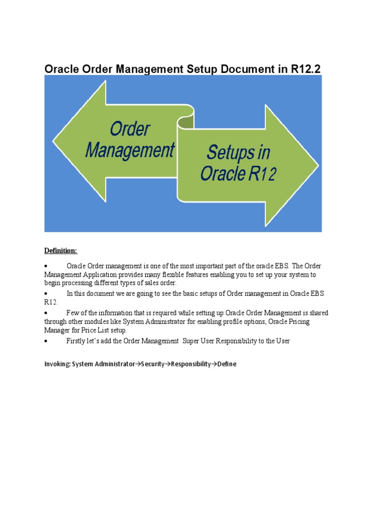 Oracle Order Management Setup Document in R12 | PDF | Dialog Box | Parameter (Computer Programming)