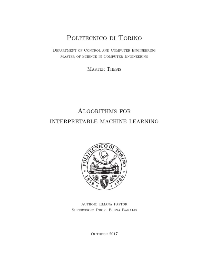 Algorithms For Interpretable Machine Learning Pdf Machine Learning
