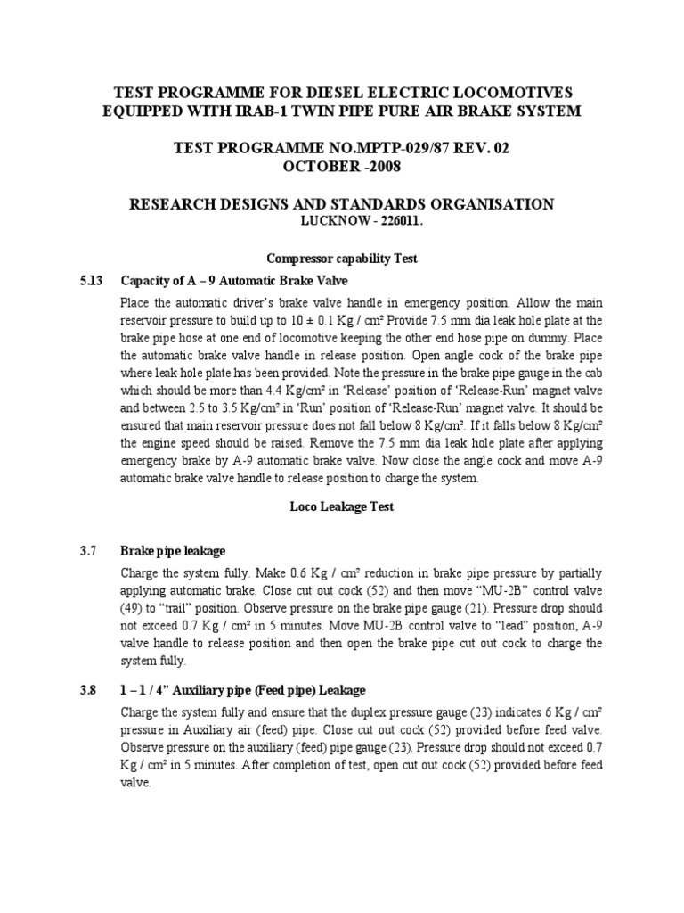 Loco Test | PDF | Machines | Rolling Stock