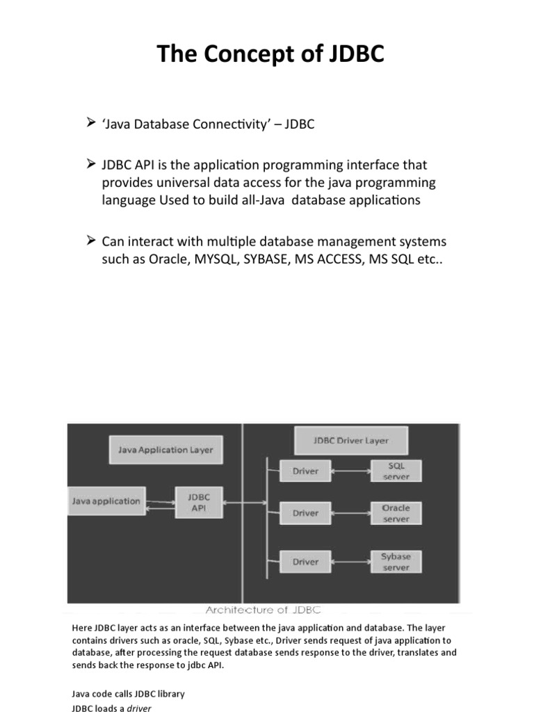 Concept of JDBC | Download Free PDF | Databases | Software Development
