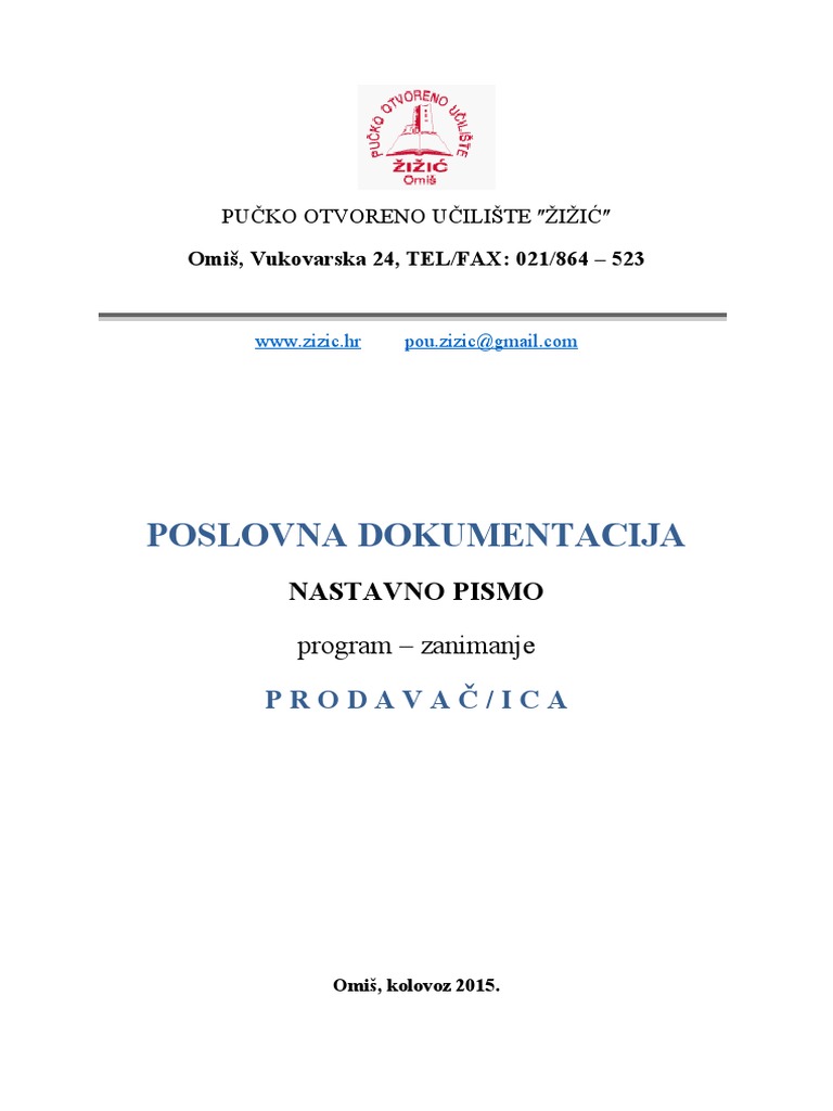 Poslovna Dokumentacija - Nastavno.pismo | PDF