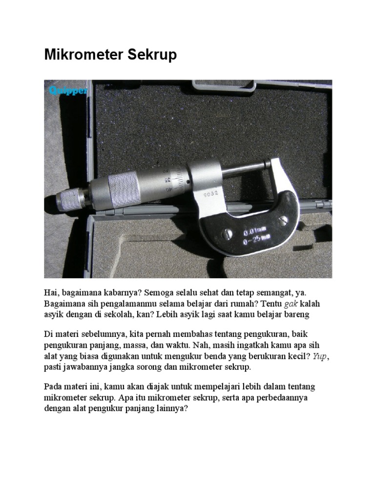 Mikrometer Sekrup | PDF