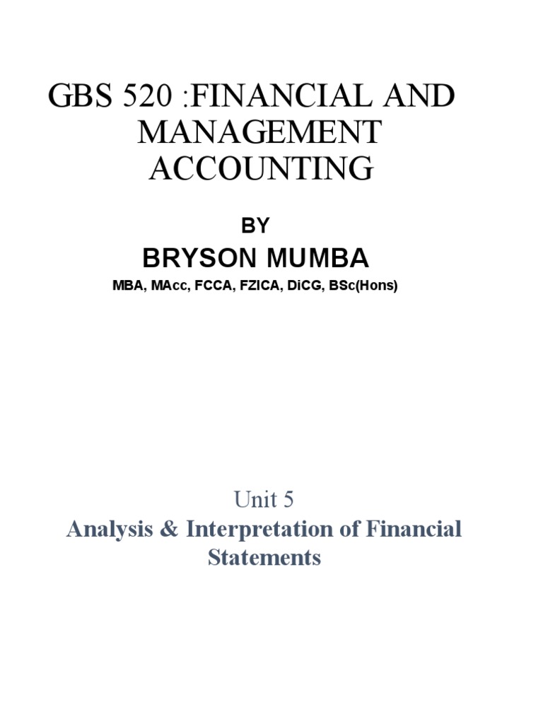 Unit 5 MANAGEMENT ACCOUNTING | PDF | Financial Ratio | Income Statement