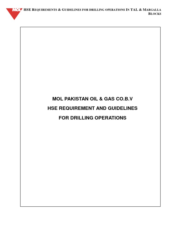 Pakistan Hse Requirements and Guidlines For Drilling Operations | PDF ...