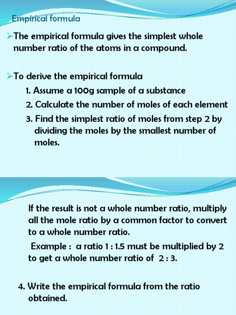 Empirical Formula | PDF | Mole (Unit) | Molecules