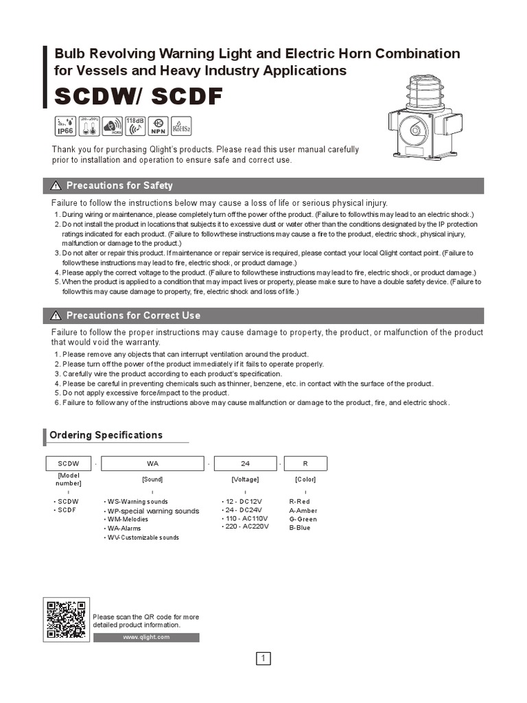 SCDW/ SCDF: Bulb Revolving Warning Light and Electric Horn Combination ...