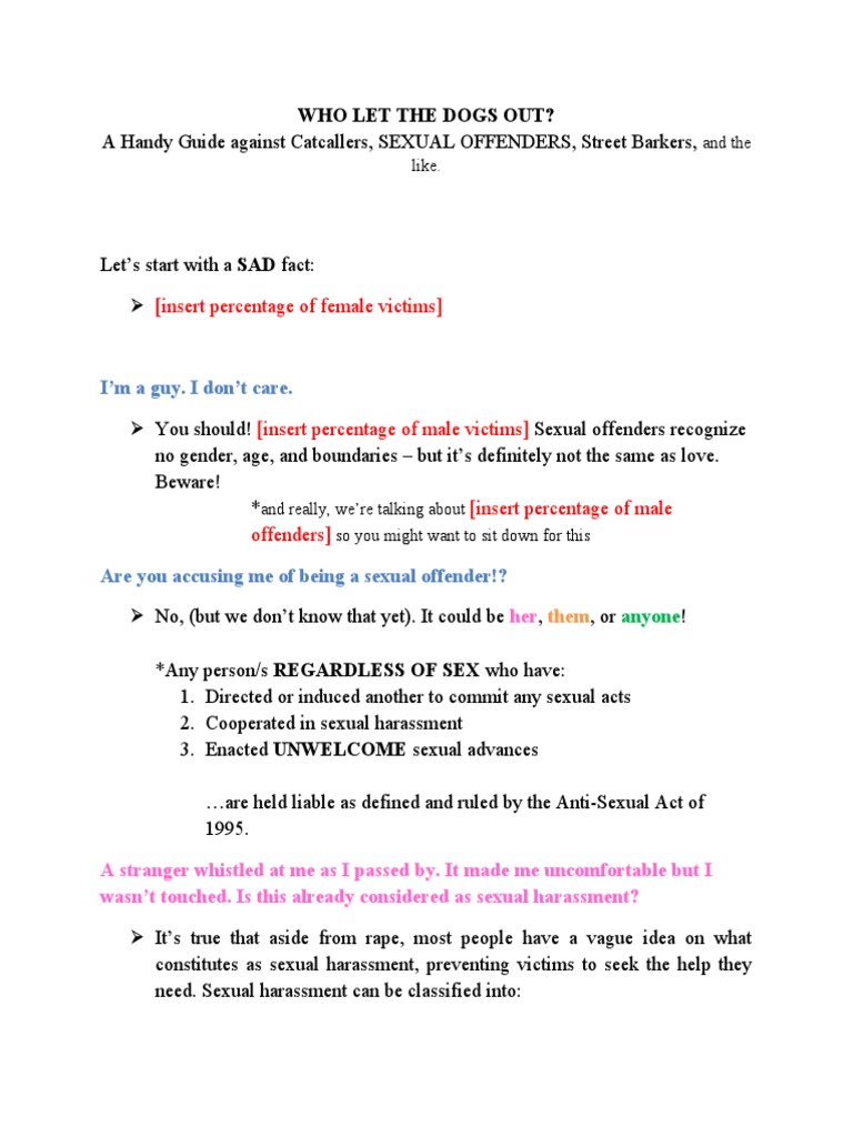 (Insert Percentage of Female Victims) : Who Let The Dogs Out? | PDF ...