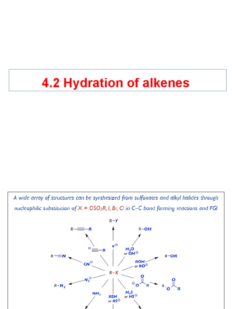 4.2 Hydration of Alkenes | PDF | Alkene | Chemical Reactions