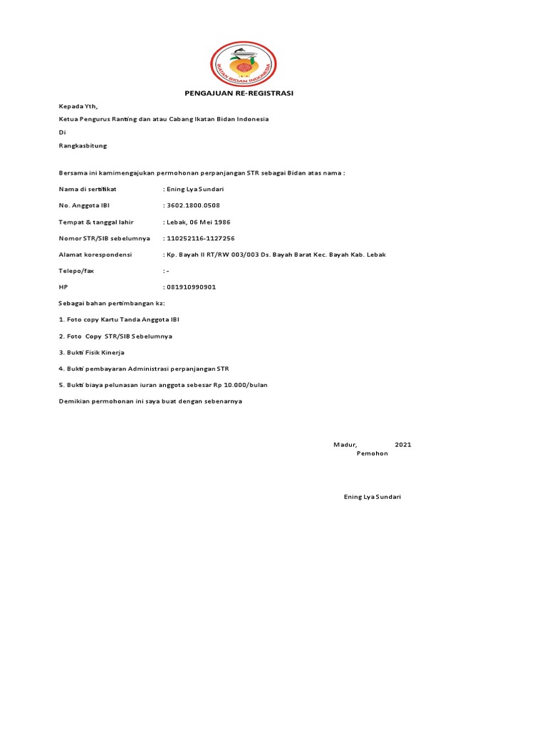 Dokumen Perpanjangan STR | PDF