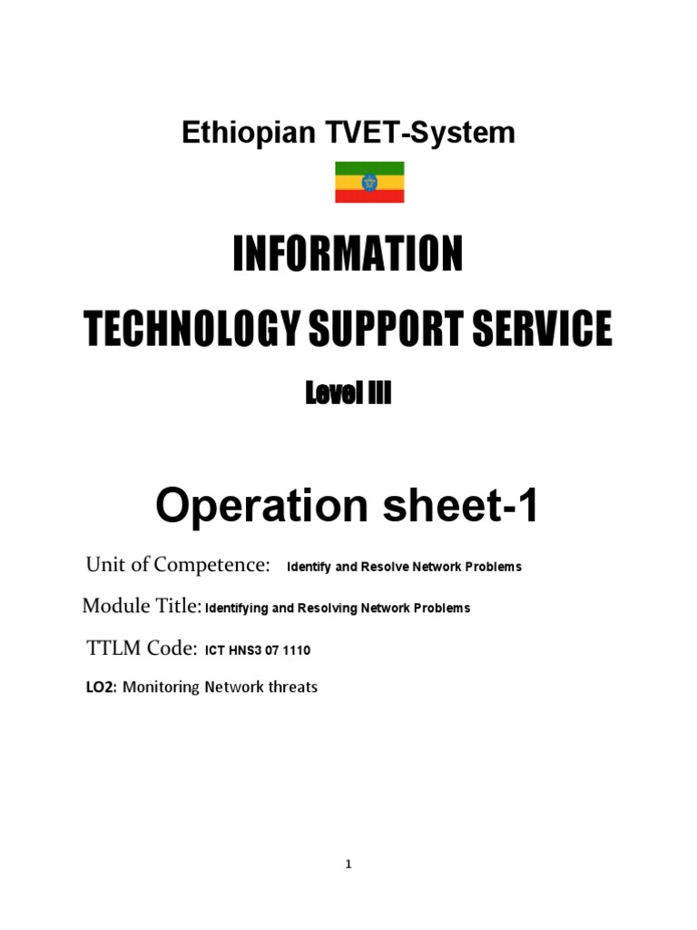 Information Technology Support Service: Operation Sheet-1 | PDF