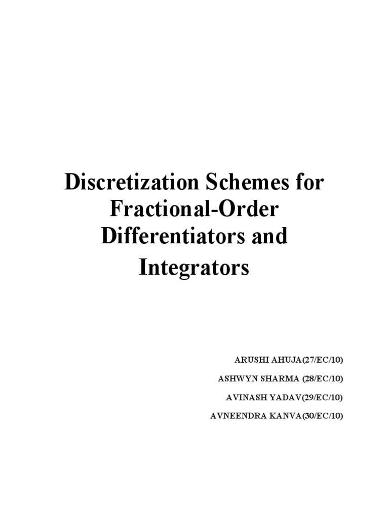 Discretization Schemes For Fractional-Order | PDF | Algorithms ...
