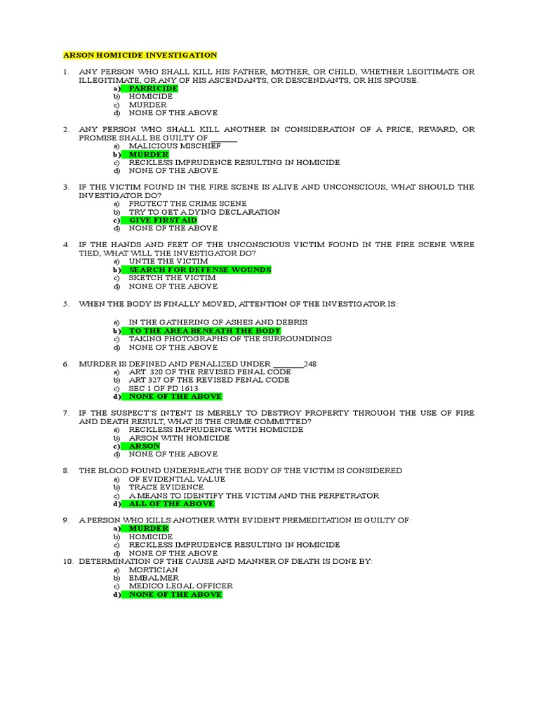 Arson Homicide Investigation | PDF | Fingerprint | Polygraph