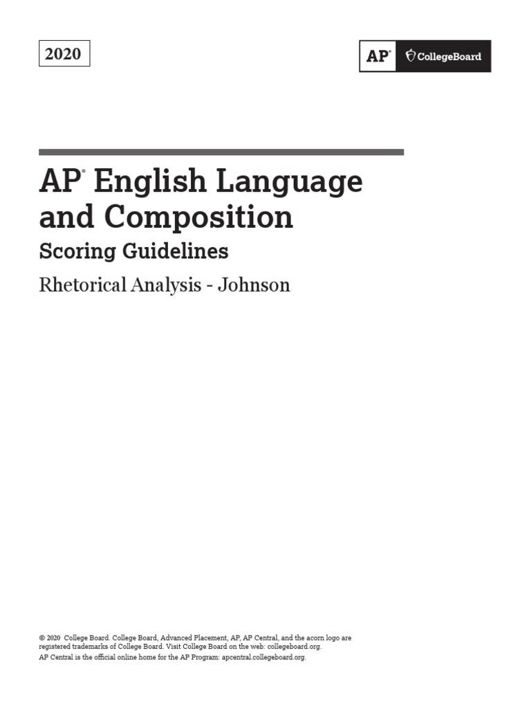 Ap Essay Lang Rubric | PDF | Rhetoric | Argument