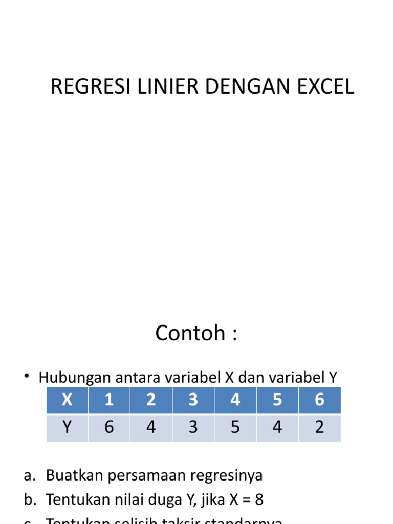 Regresi Linier Dengan Excel | PDF