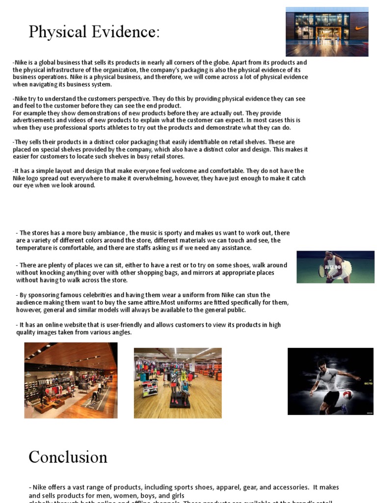 Physical Evidence and Conclusion | PDF | Nike | Retail