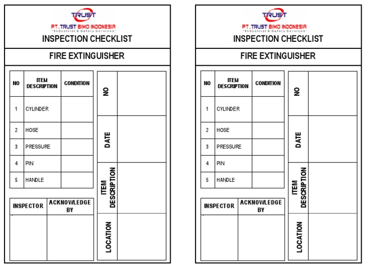 Checklist Fire Extinguisher | PDF