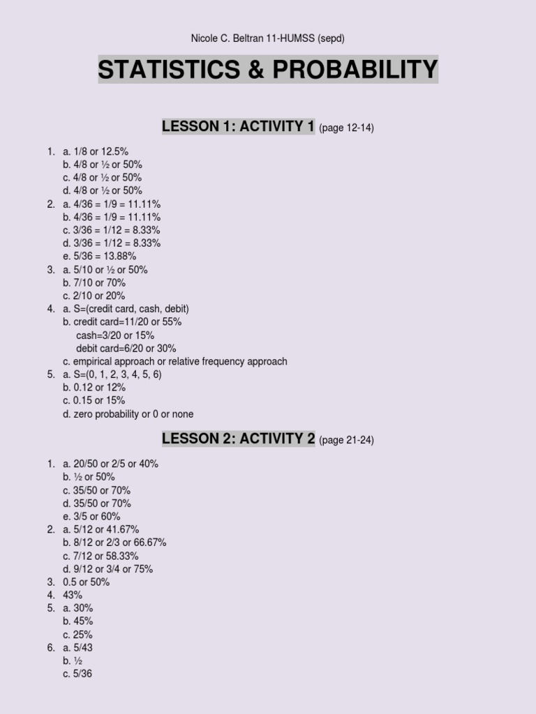 Statistics and Probability | PDF | Probability | Probability And Statistics