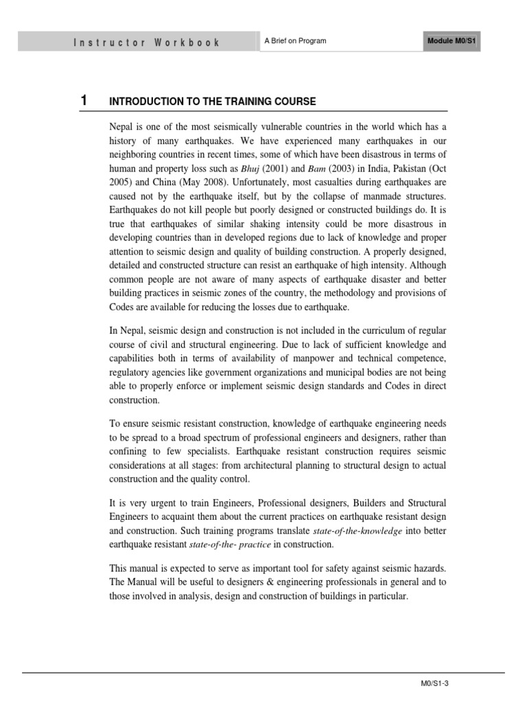 DUDBC Engineers Training Manual Volume 1 8 | PDF | Earthquakes ...
