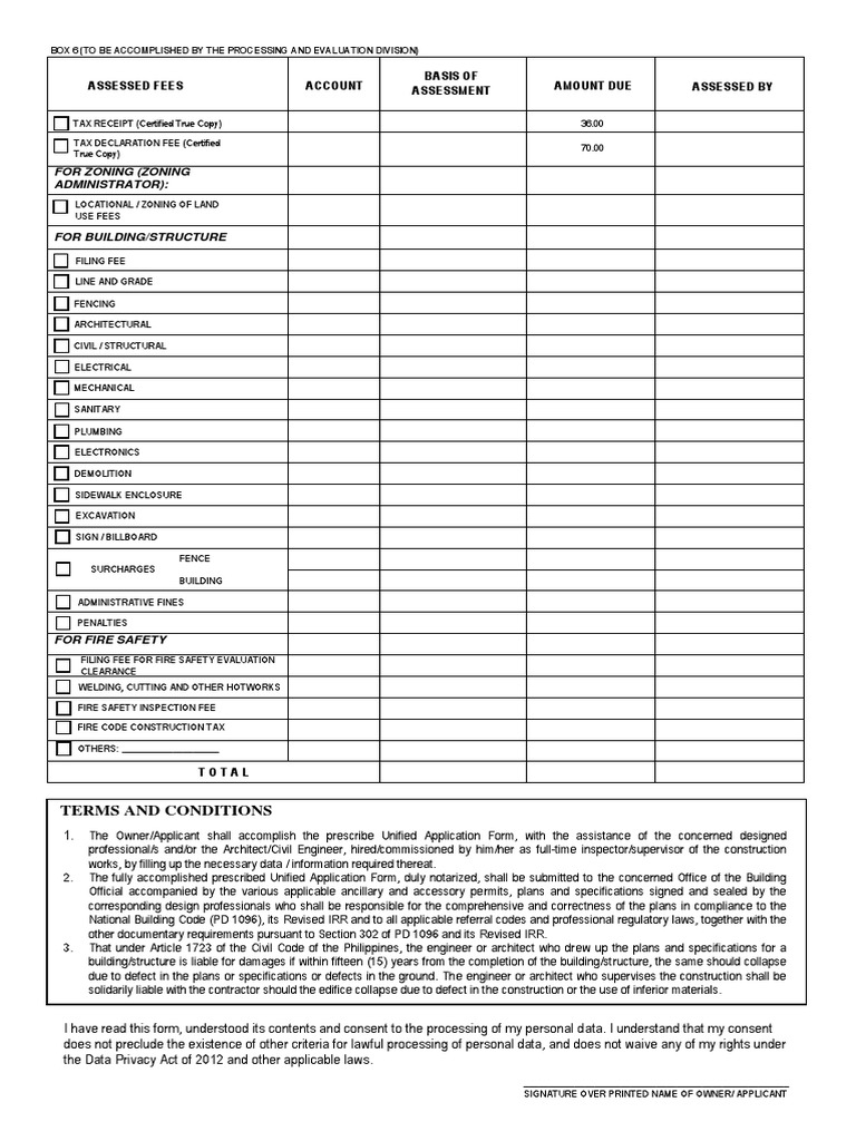 UAF BUILDING PERMIT (Back) | PDF | Fire Safety | Specification ...