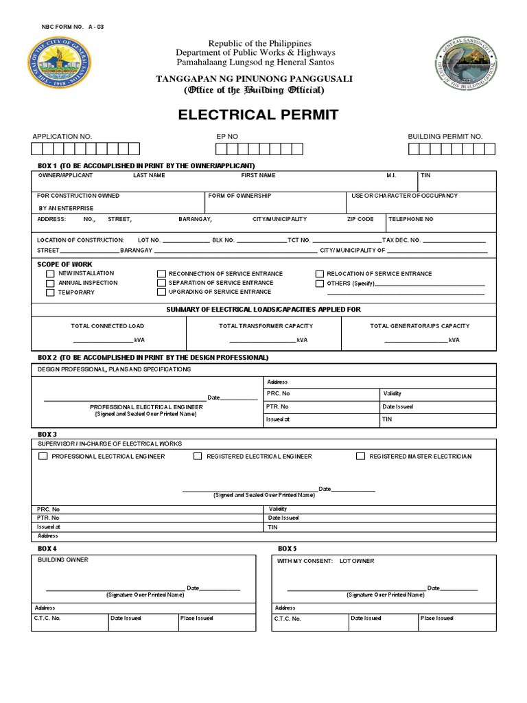 Electrical Permit Application Guide | PDF | Electrical Engineering ...