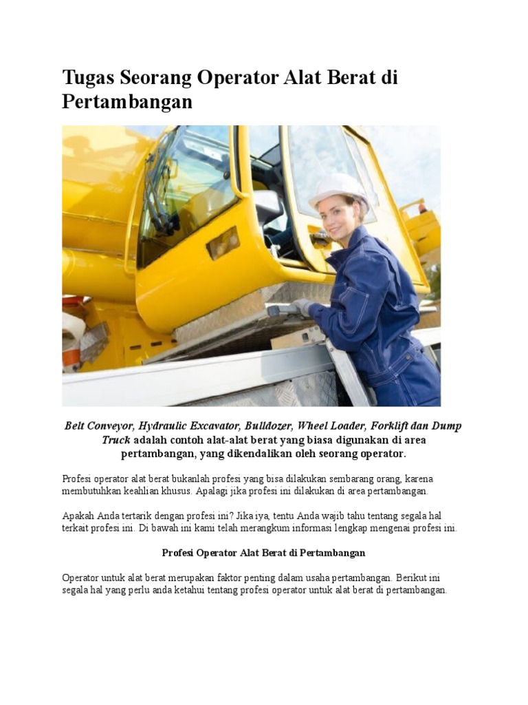 Operator Alat Berat | PDF | Bisnis | Komputer
