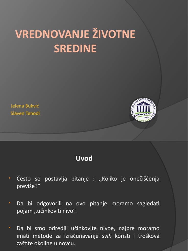 Vrednovanje Zivotne Sredine | PDF