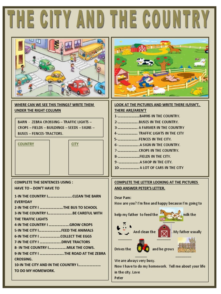 The City and The Country Fun Activities Games 11590 | PDF