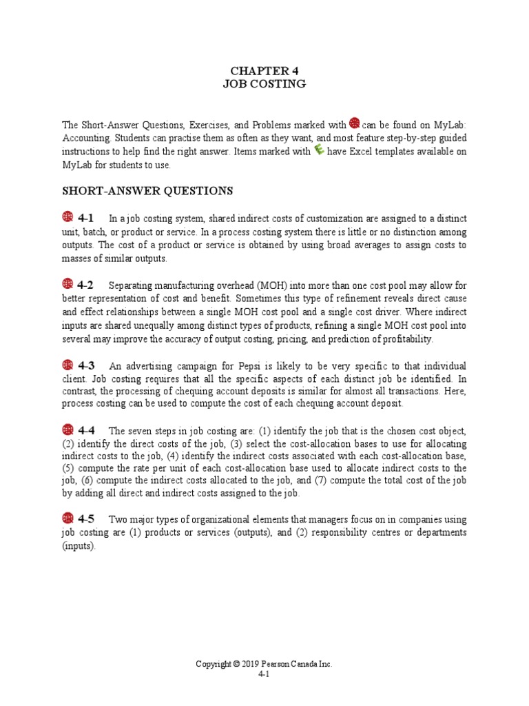 Chapter 4 Solutions Horngren Cost Accounting | PDF | Cost Accounting | Cost