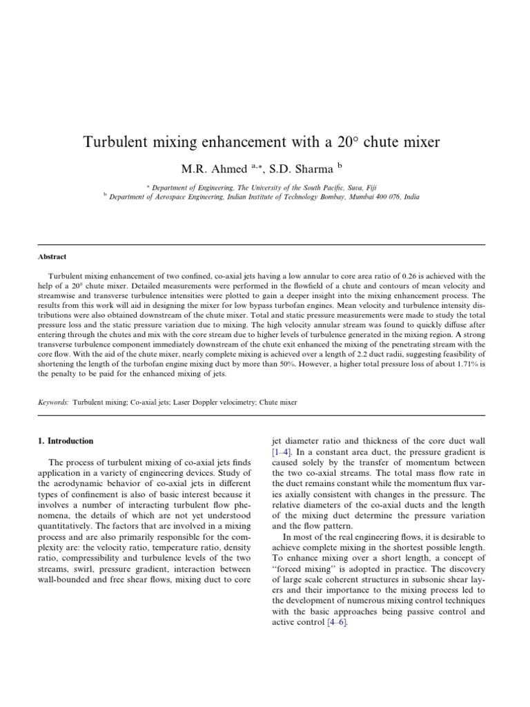 An Experimental Study of Turbulent Mixing Enhancement in Low Bypass ...