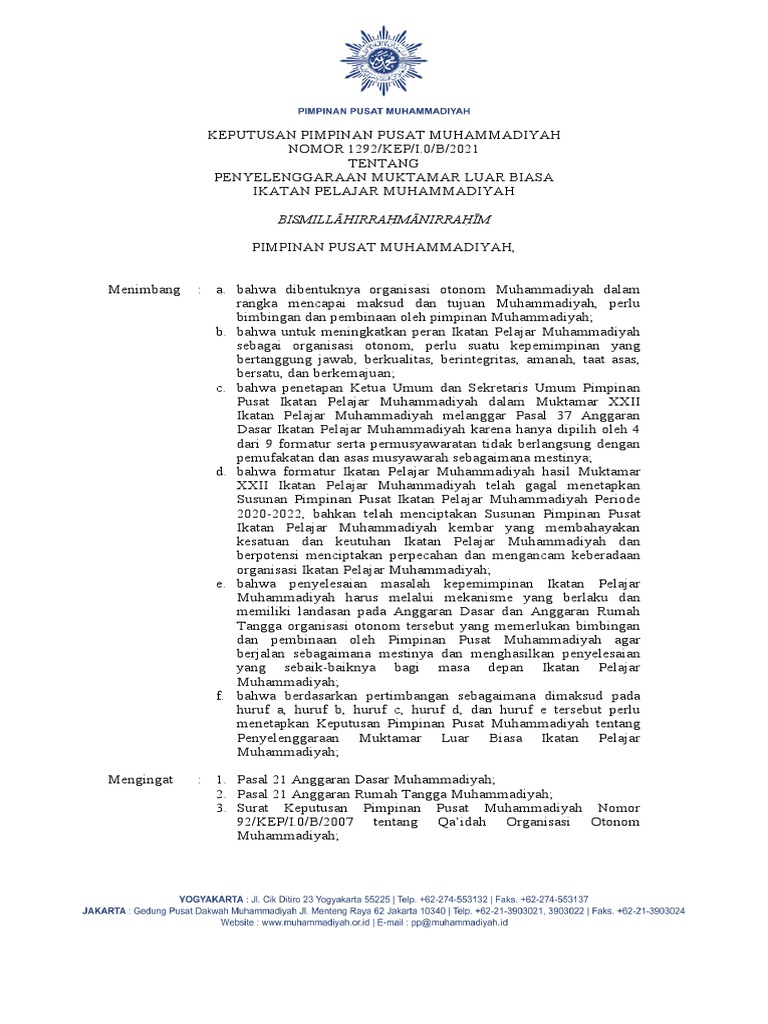 SK 1292 MLB Ipm C Resmi | PDF