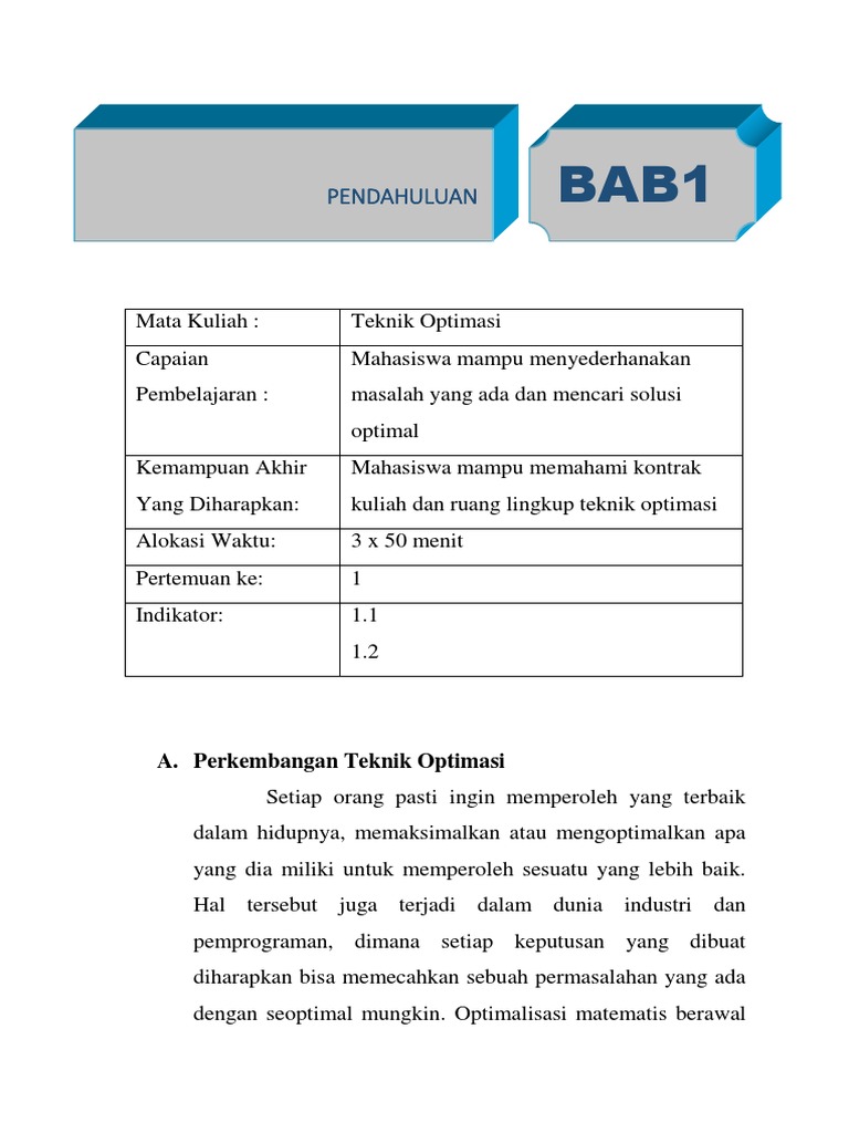 Teknik Optimasi Full Book | PDF