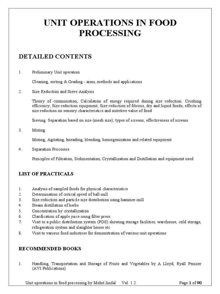 # Unit Operations in Food Processing Notes | Download Free PDF | Latent ...