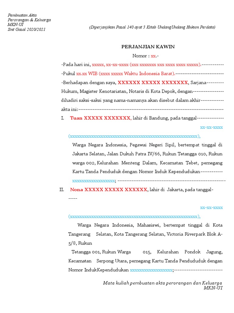 04 PERJANJIAN KAWIN Diperjanjikan Pasal 140 Ayat 3 Kitab UndangUndang ...