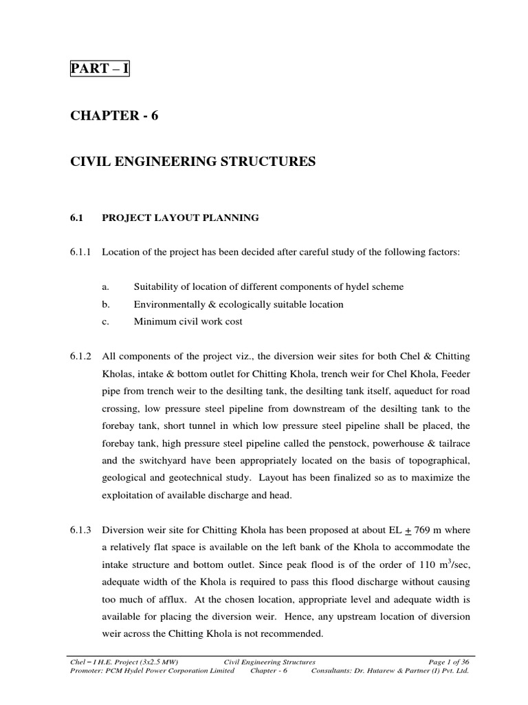 Chapter - 06 Civil Engineering Structure - DPR - 7.5 MW-5.12.20 | PDF ...