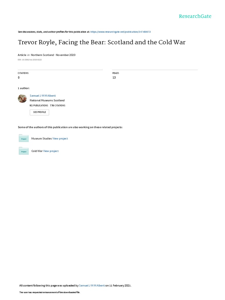 Trevor Royle Facing The Bear Scotland and The Cold | PDF | Scotland ...
