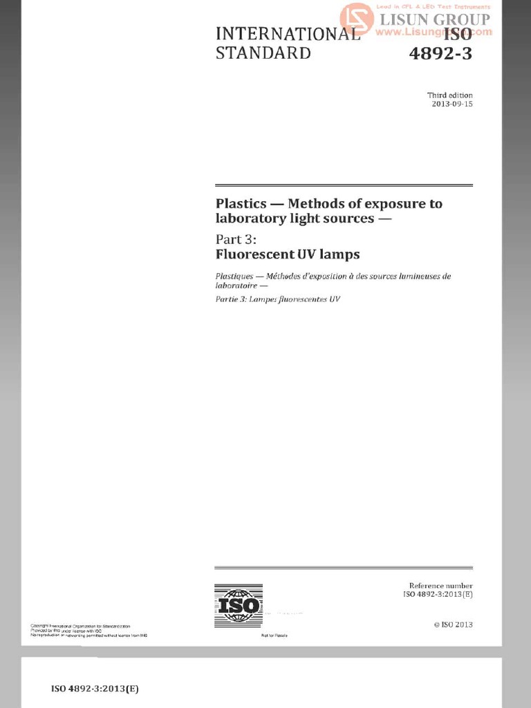 ISO 4892 3 2013 Standard | PDF