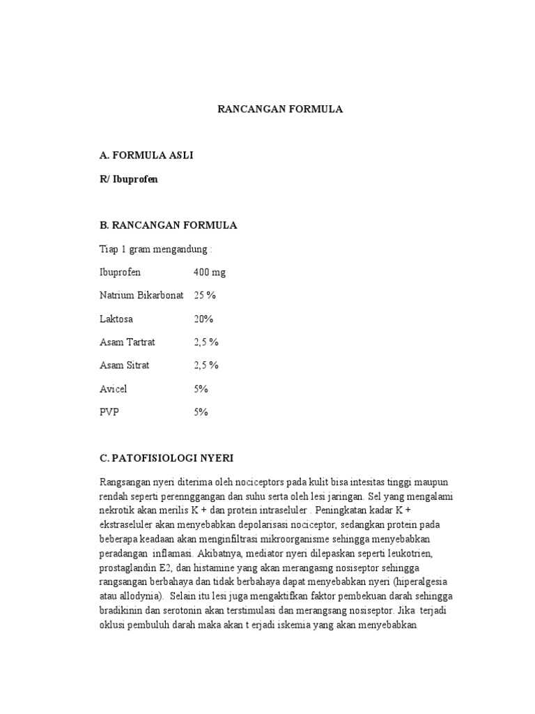 Rancangan Formula Granul Fix | PDF
