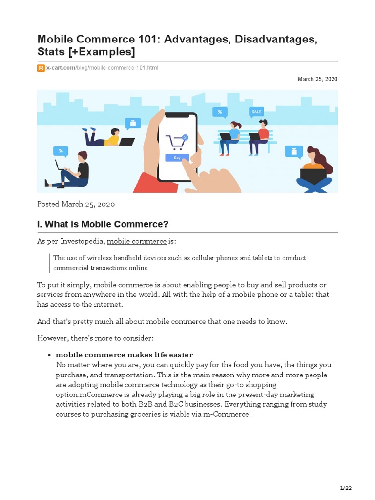 Mobile Commerce 101: Advantages, Disadvantages, Stats (+examples) | PDF