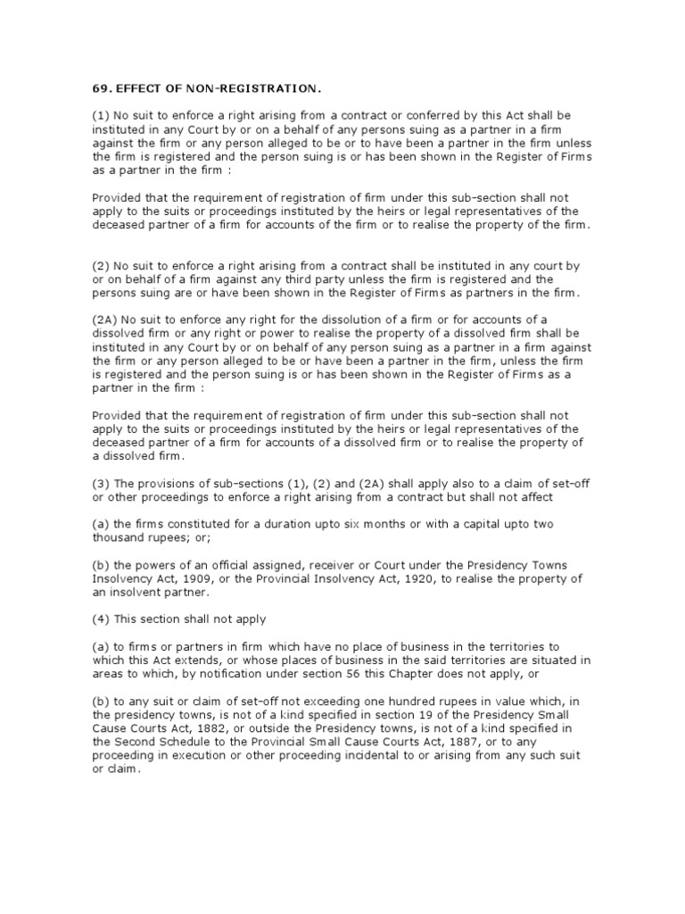Effects of Non-Registration of Firms | PDF | Set Off (Law) | Private Law