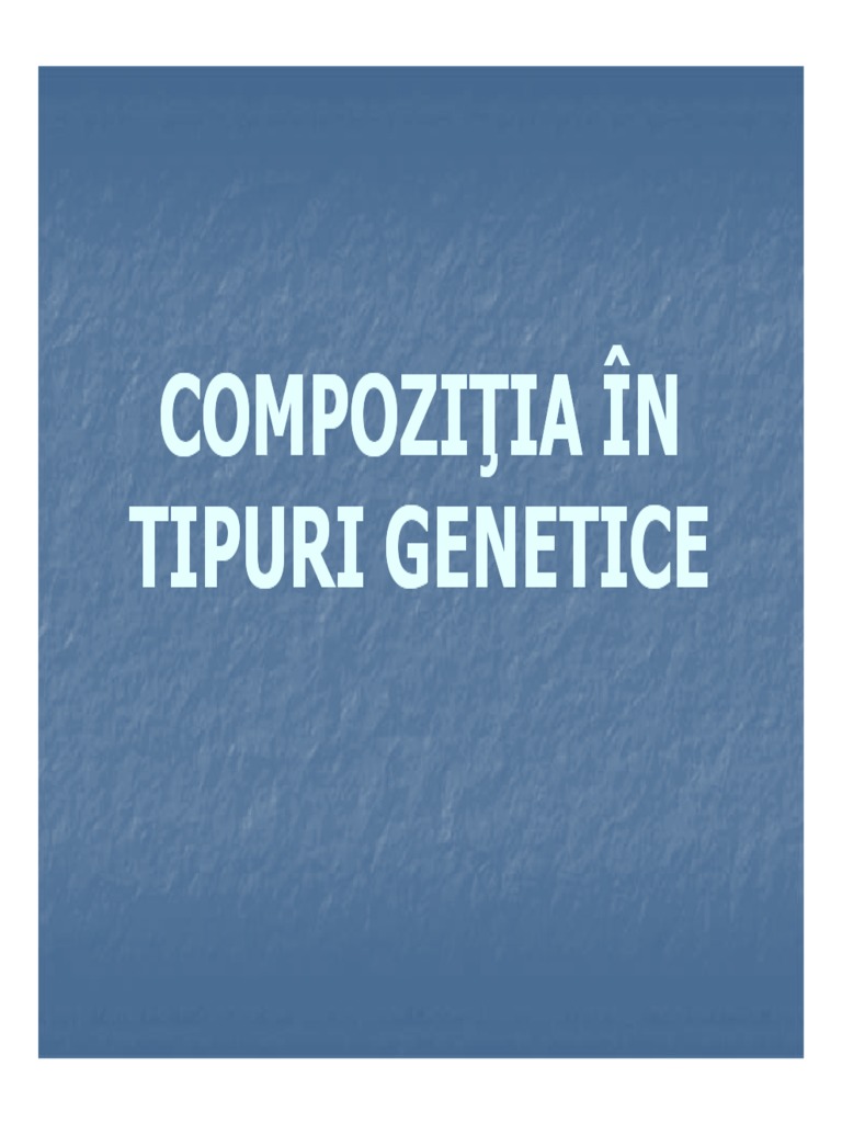 Compozitia in Tipuri Genetice | PDF