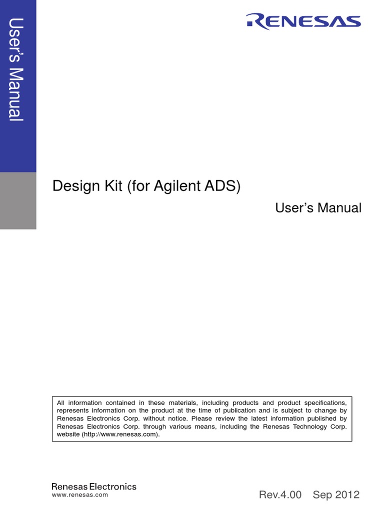 Design Kit (For Agilent ADS) : User's Manual | PDF | Zip (File Format ...