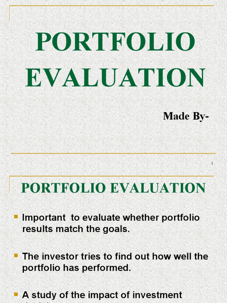 Portfolio Evaluation Techniques | PDF | Sharpe Ratio | Beta (Finance)