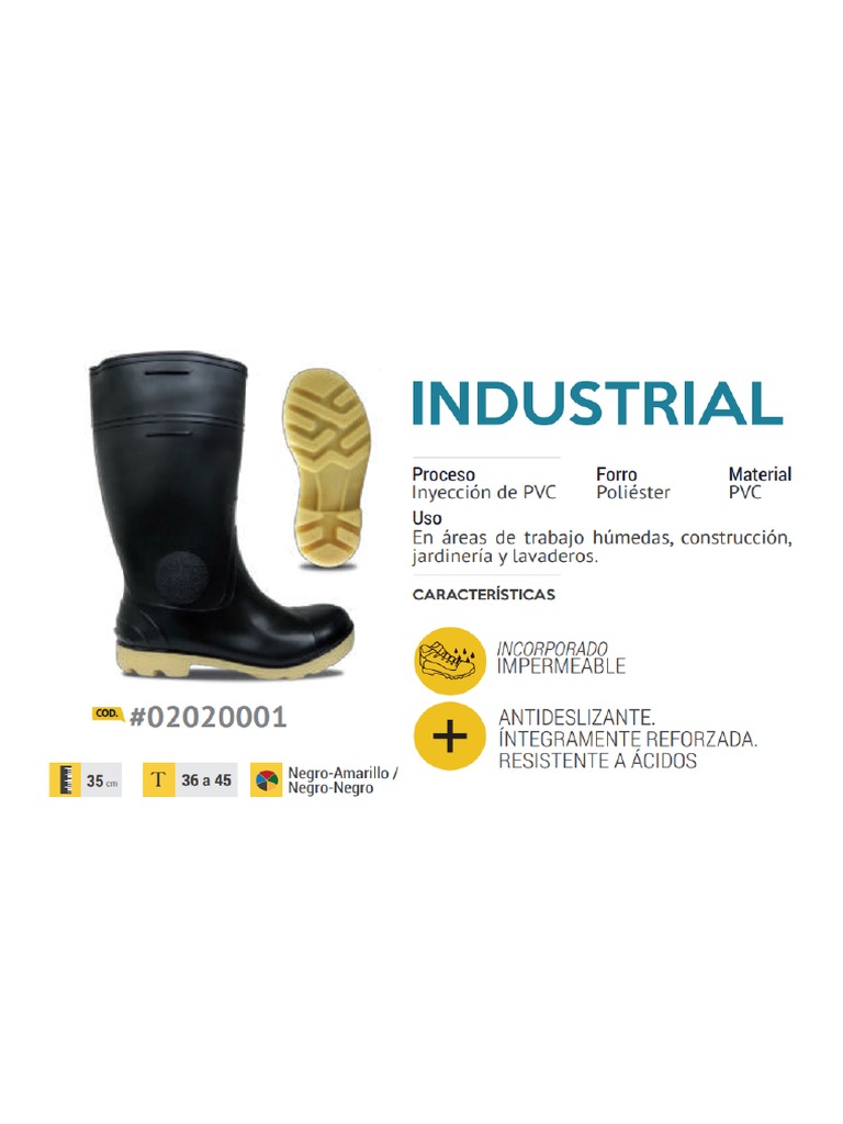 Ficha Tecnica Bota de Jebe | PDF